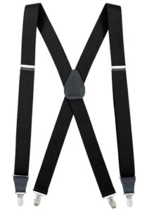 hold'em suspender men x-back clip on leather crosspatch-black (tall 54")