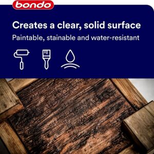 Bondo Rotted Wood Restorer, 8 fl oz., Penetrates into Spongy, Dry-rotted Wood Fibers Creating a Solid Surface, Dries clear and tack free, Water Resistant, Stainable and paintable (20131)