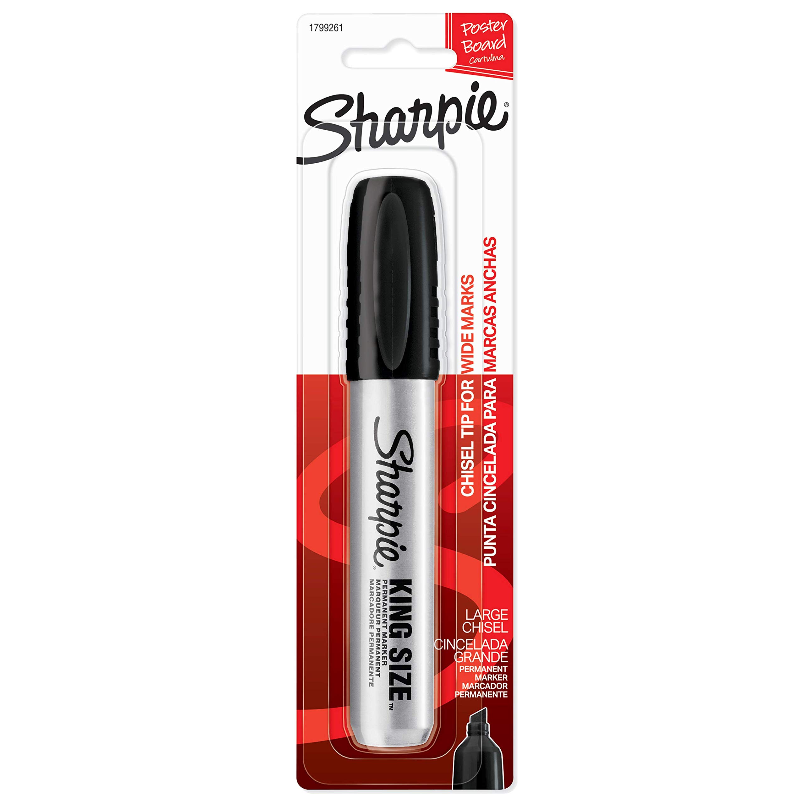 SHARPIE Pro King Size Permanent Marker, Chisel Tip, Black (1799261)