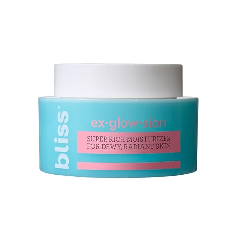 bliss Ex-glow-sion Super Rich Face Moisturizer for Dewy, Radiant Skin | Advanced Shea Butter Nourishes & Hydrates | 100% Vegan and Cruelty-Free | 1.7 fl oz