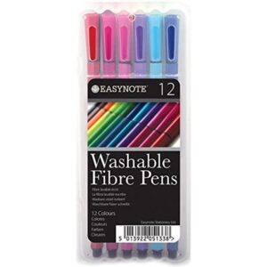 easynote washable fibre pens (pack of 12)