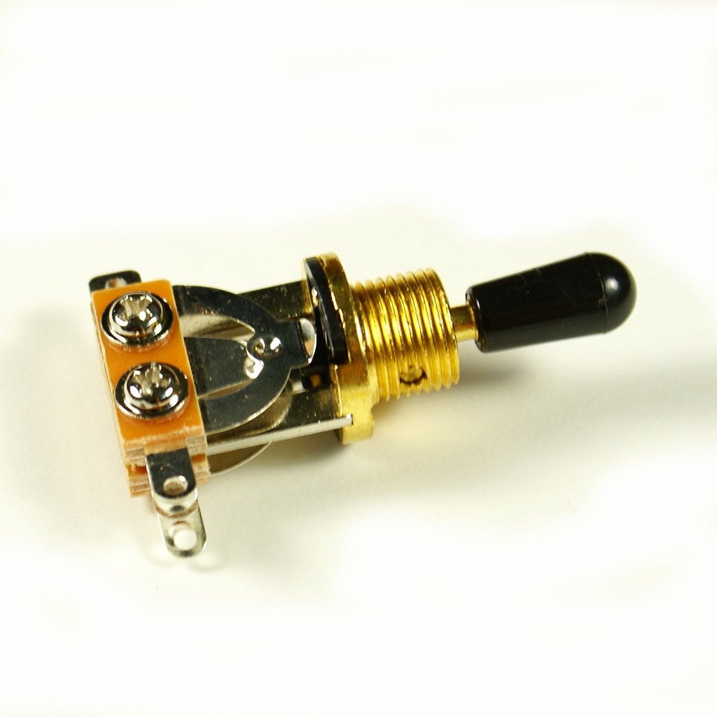 Lorhobetlif(D20) 3 Way Toggle Switch Pickup Selector Gold W/black Tip for Electric Guitar