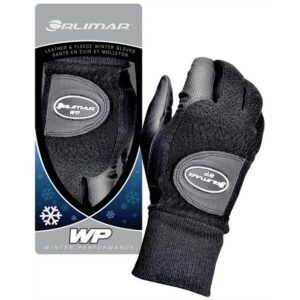 orlimar men's winter performance fleece golf gloves (pair), black, large