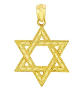 10k gold judaica charm jewish star of david pendant (small)