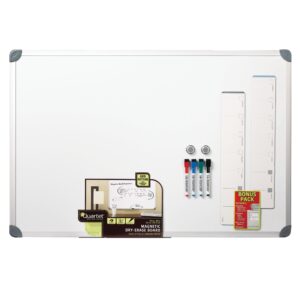 quartet magnetic dry-erase board, 2' x 3' white board, euro style, aluminum frame (79378)