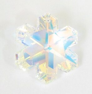 1 pc austria crystal 6704 snowflake charm pendant clear ab 30mm / findings/austrian elements