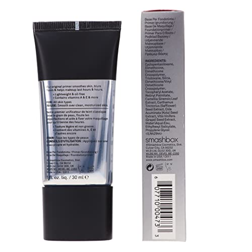 Smashbox The Original Photo Finish Smooth & Blur Oil-Free Makeup Primer - Infused with Vitamin A & E, Reduces The Appearance of Fine Lines and Pores - Standard, 1.01 fl oz