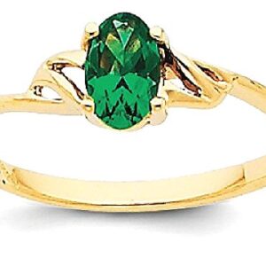 IceCarats 14K Yellow Gold Green Emerald Ring Gemstone Band May Birthstone Jewelry Size 7