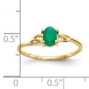 IceCarats 14K Yellow Gold Green Emerald Ring Gemstone Band May Birthstone Jewelry Size 7