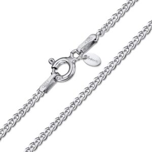 amberta 925 sterling silver 1.5 mm curb chain necklace length 18" inch / 45 cm (18)