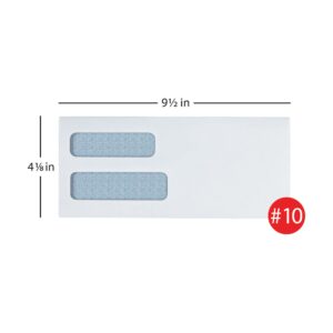 Office Depot Double-Window Envelopes, 10 (4 1/8in. x 9 1/2in.), White, Gummed, Box Of 500, 12018