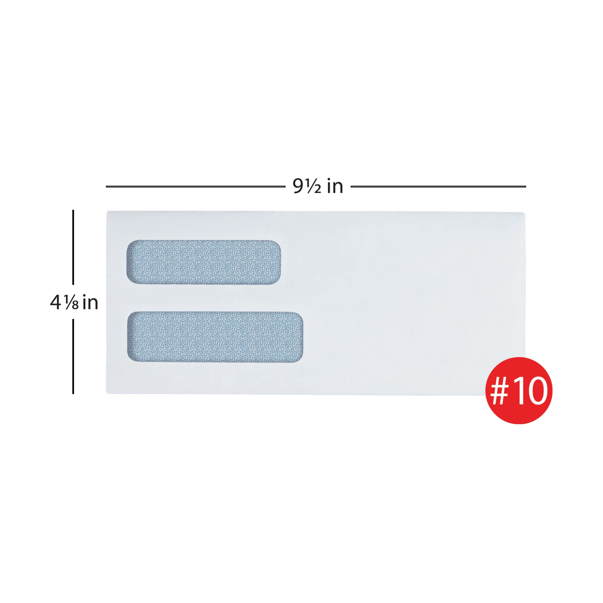 Office Depot Double-Window Envelopes, 10 (4 1/8in. x 9 1/2in.), White, Gummed, Box Of 500, 12018