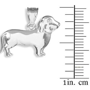 Polished 925 Sterling Silver Weiner Dog Charm Dachshund Pendant