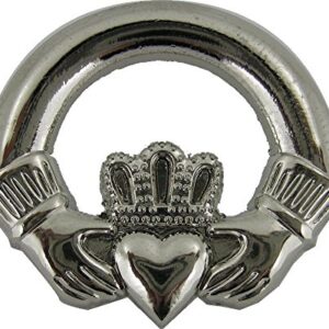 Silver Irish Claddagh Ring Lapel Pin