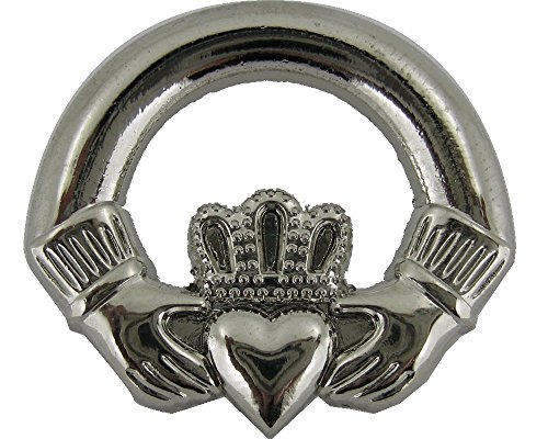 Silver Irish Claddagh Ring Lapel Pin