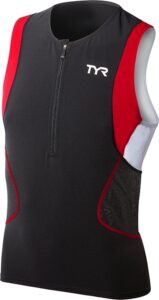 tyr sport men's sport competitor singlet (black/red, medium)