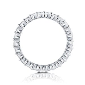 BERRICLE Sterling Silver Wedding Rings Pave Set Cubic Zirconia CZ Eternity Ring for Women, Rhodium Plated Size 6.5