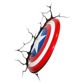 3DLightFX Marvel Avengers Captain America 3D Deco Light Red, White, Blue