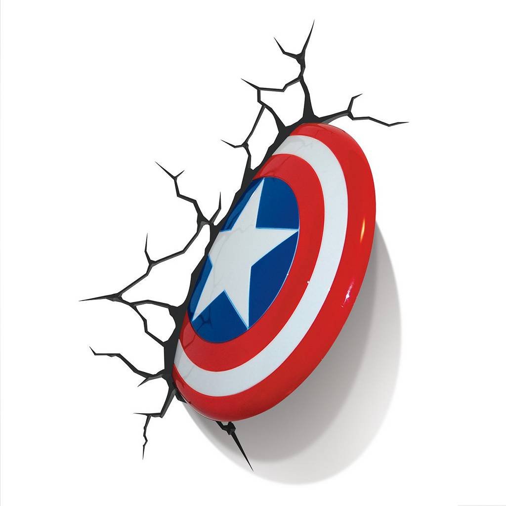 3DLightFX Marvel Avengers Captain America 3D Deco Light Red, White, Blue