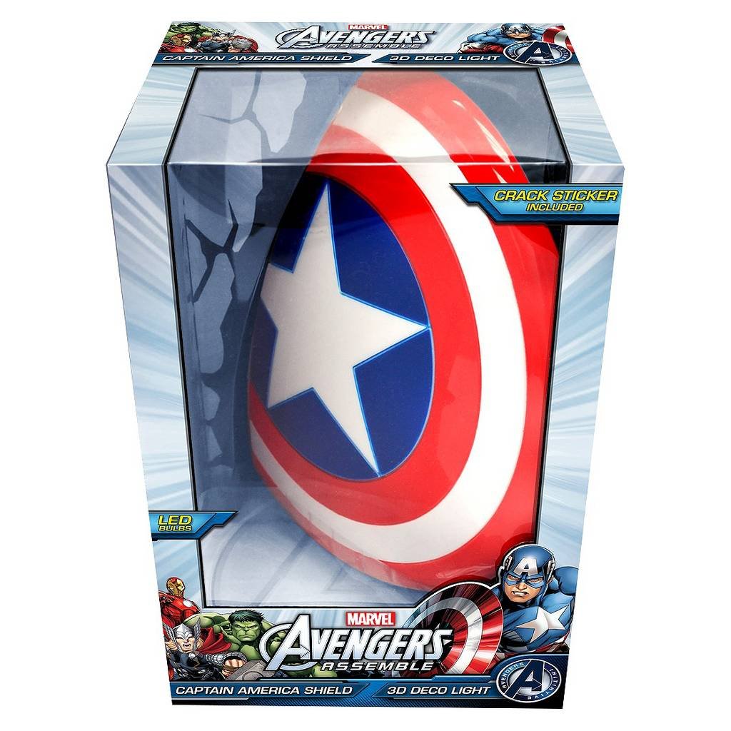 3DLightFX Marvel Avengers Captain America 3D Deco Light Red, White, Blue