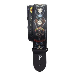 perri's leathers adjustable guitar straps for kids, men & women - official licensing guns n roses guitar strap for acoustic, bass, and electric guitars - adjustable size - guns n roses licensed