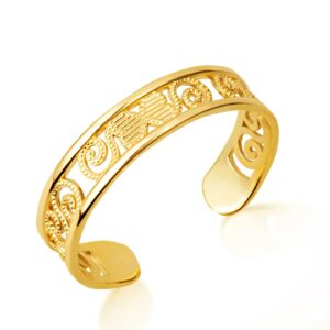 10k yellow gold women's bohemian chic filigree toe ring