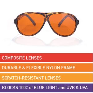 BluBlocker, Demi-Tortoise Original Aviator Sunglasses with Scratch Resistant Lens | Blocks 100% of Blue Light and UVA & UVB Rays | Retro | Gender Neutral - for Men, Women & Everyone | 2725K |