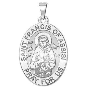 st francis of assisi - sterling silver religious pendant - patron saint - beautifully crafted jewelry by picturesongold - necklace for men & women