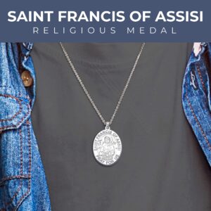 St Francis of Assisi - Sterling Silver Religious Pendant - Patron Saint - Beautifully Crafted Jewelry by PicturesOnGold - Necklace For Men & Women