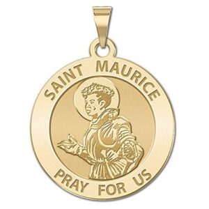 PicturesOnGold.com Saint Maurice Religious Medal - 2/3 Inch Size of Dime, Sterling Silver