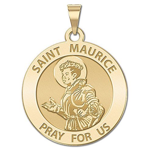 PicturesOnGold.com Saint Maurice Religious Medal - 2/3 Inch Size of Dime, Sterling Silver