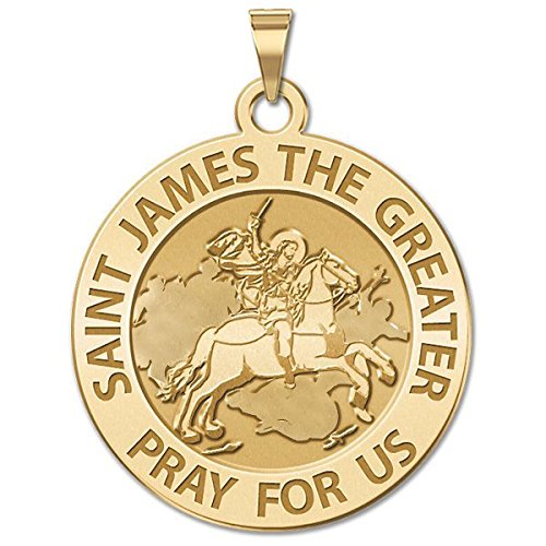 PicturesOnGold.com Saint James The Greater Religious Medal - 1 Inch Size of a Quarter - Sterling Silver