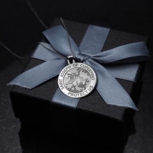 PicturesOnGold.com Saint Joseph of Cupertino Religious Medal - 2/3 Inch Size of Dime, Sterling Silver