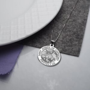 PicturesOnGold.com Saint Joseph of Cupertino Religious Medal - 2/3 Inch Size of Dime, Sterling Silver