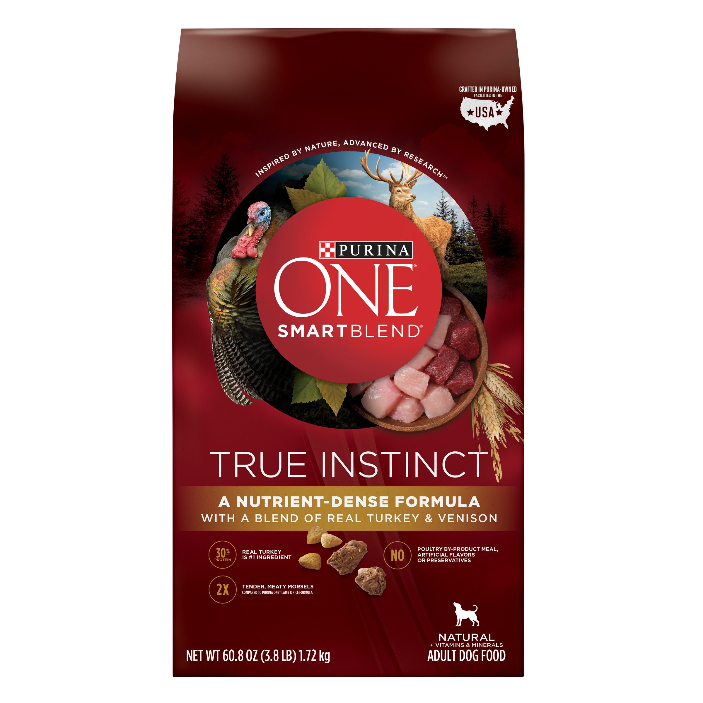 Purina ONE High Protein, Natural Dry Dog Food, True Instinct With Real Turkey & Venison - 3.8 lb. Bag