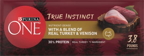 Purina ONE High Protein, Natural Dry Dog Food, True Instinct With Real Turkey & Venison - 3.8 lb. Bag