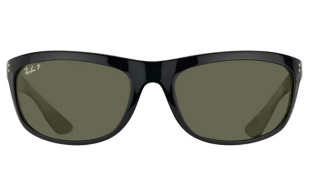 Ray-Ban BALORAMA RB4089-601/58 POLARIZED Sunglasses Black w/Green Lens 62mm