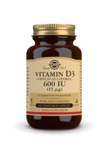 solgar vitamin d3 (cholecalciferol) 15 mcg (600 iu), 120 vegetable capsules - helps maintain healthy bones & teeth - immune support - non-gmo, gluten free, dairy free, kosher, halal - 120 servings