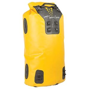 sea to summit hydraulic dry pack, heavy-duty backpack, 65 liter, yellow