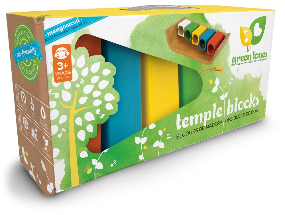 Green Tones 3740 Temple Wood Blocks