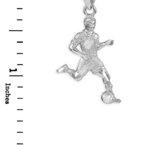 Sterling Silver Soccer Player Futbol Sports Charm Pendant