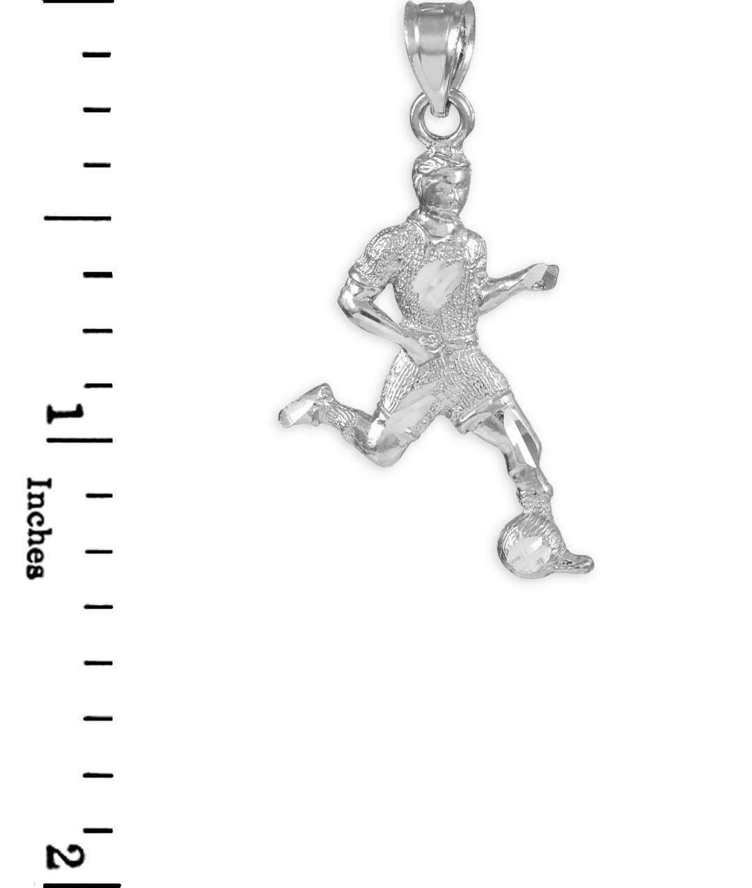 Sterling Silver Soccer Player Futbol Sports Charm Pendant