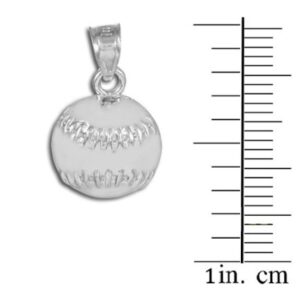 Baseball/Softball Sterling Silver Sports Charm Pendant