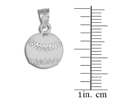 Baseball/Softball Sterling Silver Sports Charm Pendant