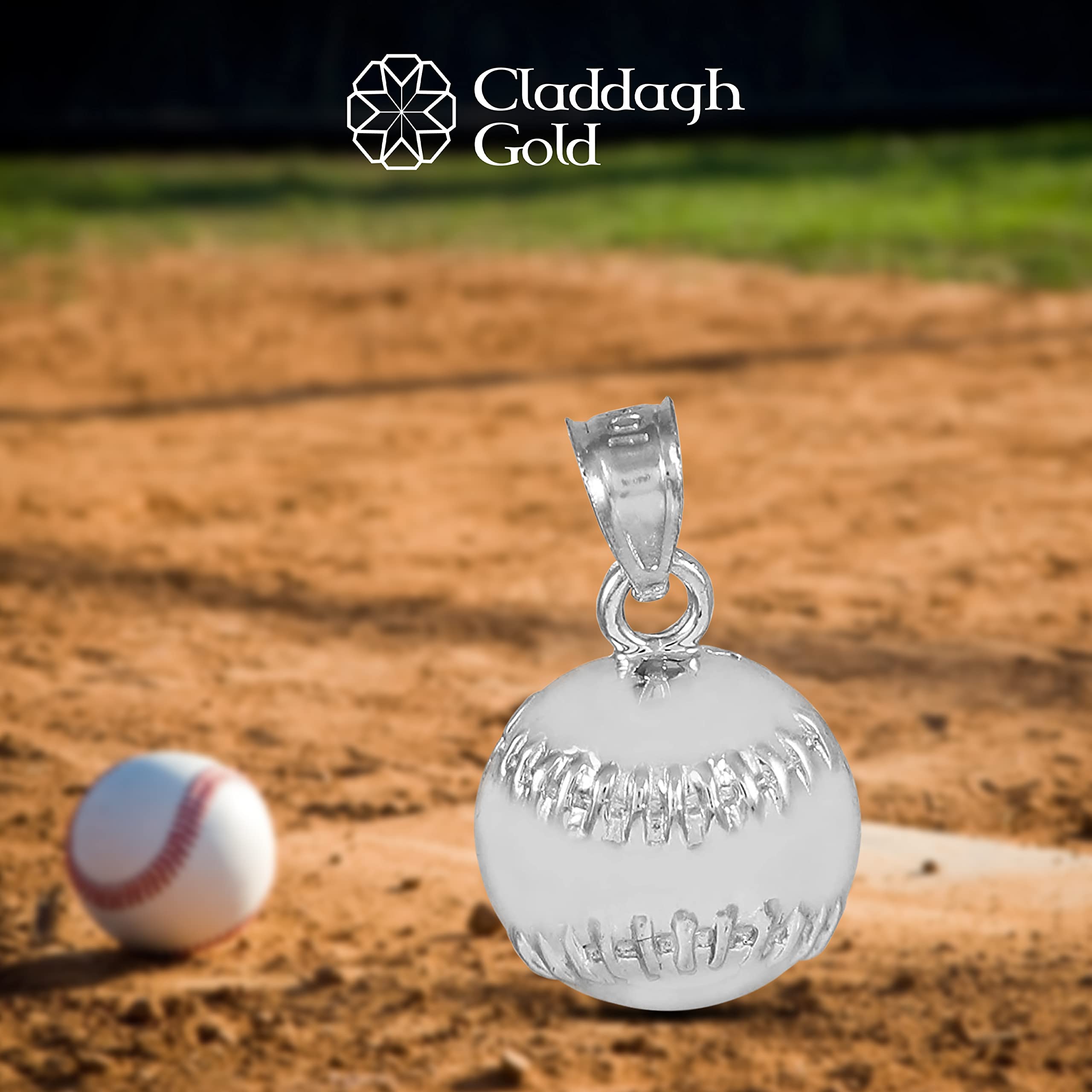 Baseball/Softball Sterling Silver Sports Charm Pendant