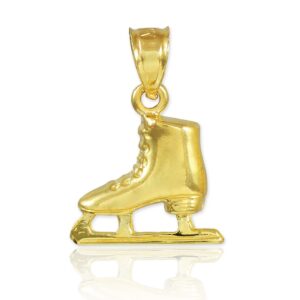 14k gold ice skate winter sports charm figure skating pendant