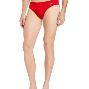 Speedo Men's Swimsuit Brief Powerflex Eco Solar, US Red, 28