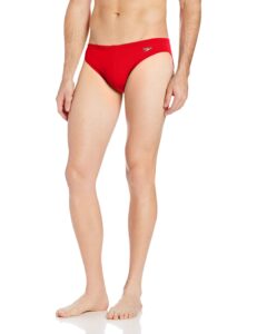 speedo men's swimsuit brief powerflex eco solar, us red, 30