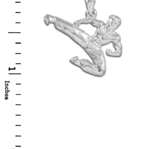 925 Sterling Silver Karate Martial Arts Sports Charm Pendant