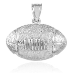 Sterling Silver Football Sports Charm Pendant